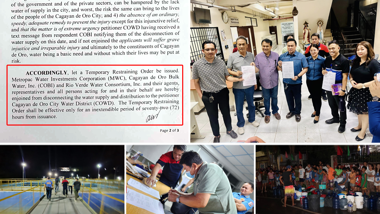 Water consumers get temporary reprieve as TRO granted against COBI, Rio Verde; valid for 72 ...