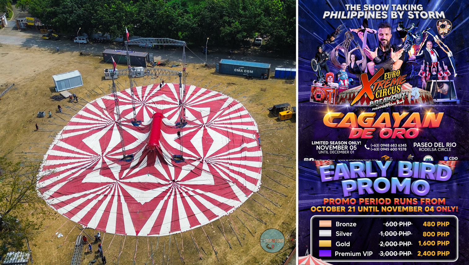 Euro Xtreme Circus now setting up their Big Top tent at Paseo del Rio ...