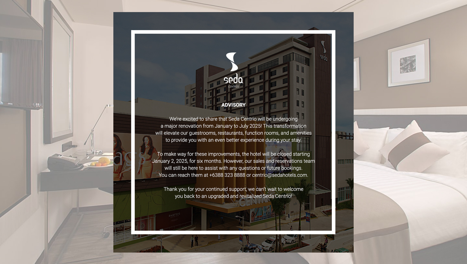 Seda Centrio to undergo major renovation starting January 2, 2025 ...