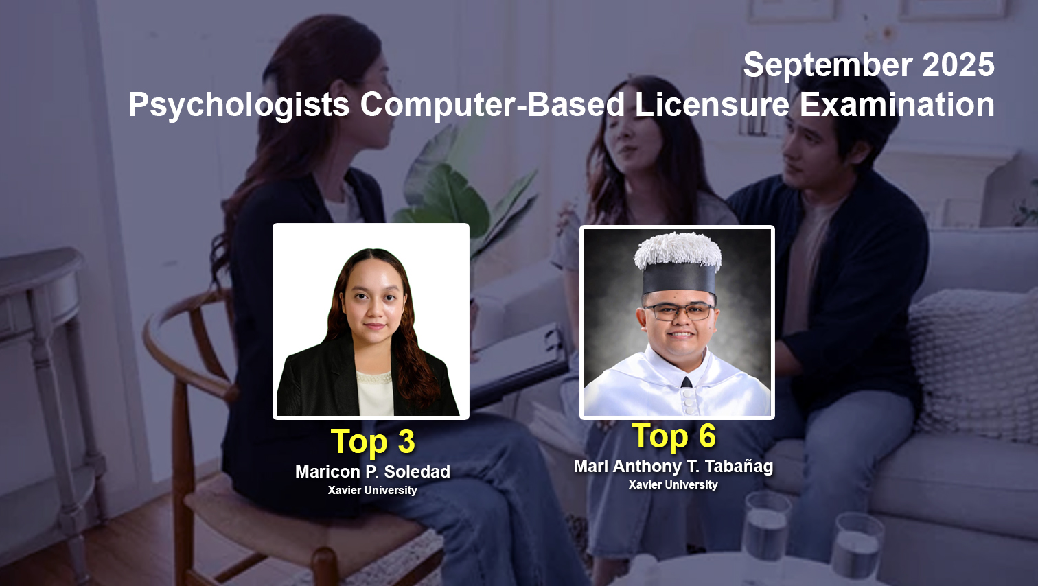 2 XU grads in Top 10 of September 2025 Psychologists Computer-Based ...